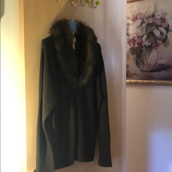 Studio Works | Sweaters | Brown Sweater Fur Collar | Poshmark